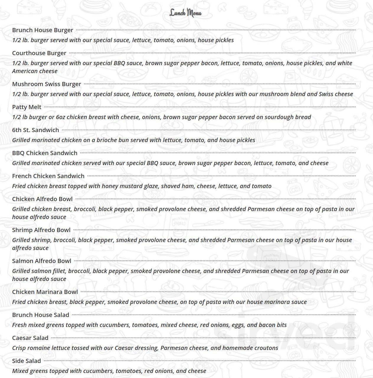 The Brunch House of Augusta menu in Augusta, Georgia, USA