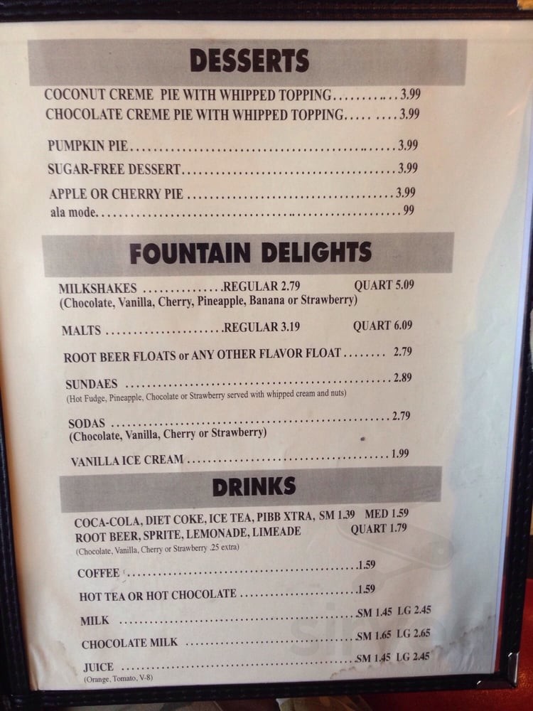 Homer's Drive In menus in Leavenworth, Kansas, United States