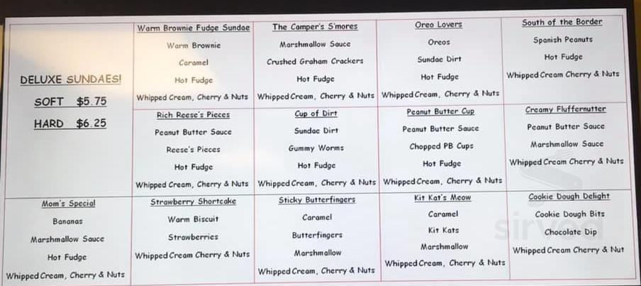 Lickity Split Ice Cream Shoppe menu in Vestal, New York, USA