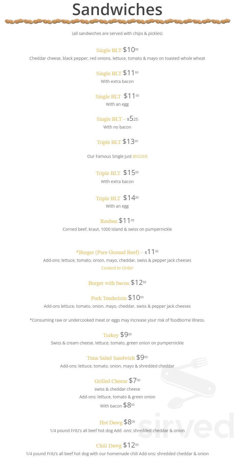 Peanut on Main menu in Kansas City, Missouri, USA