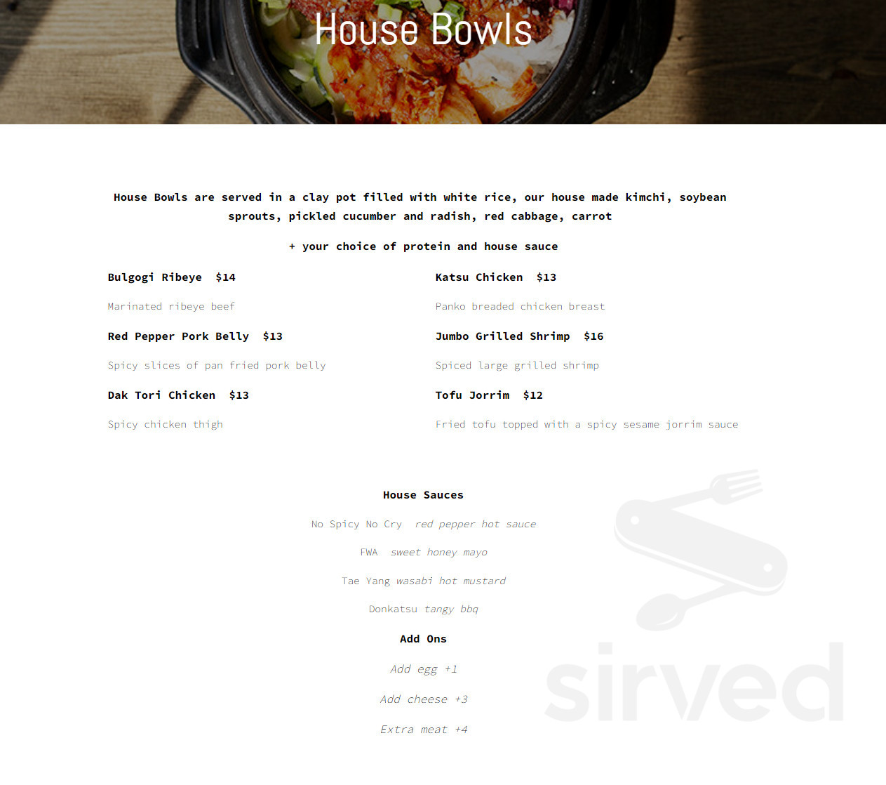 KOGI menu in Richmond, Virginia, USA