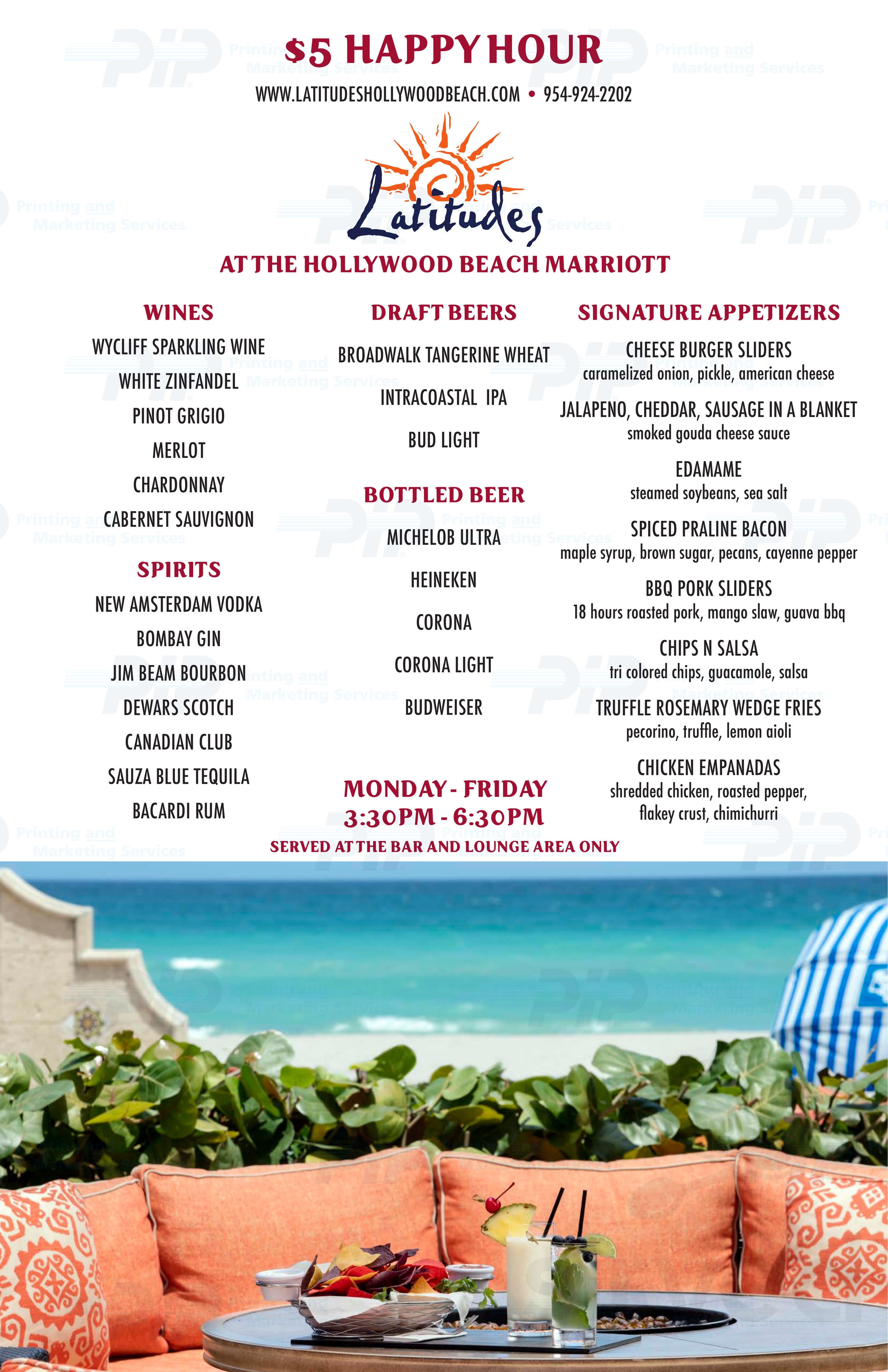 Latitudes Restaurant menu in Hollywood, Florida, USA