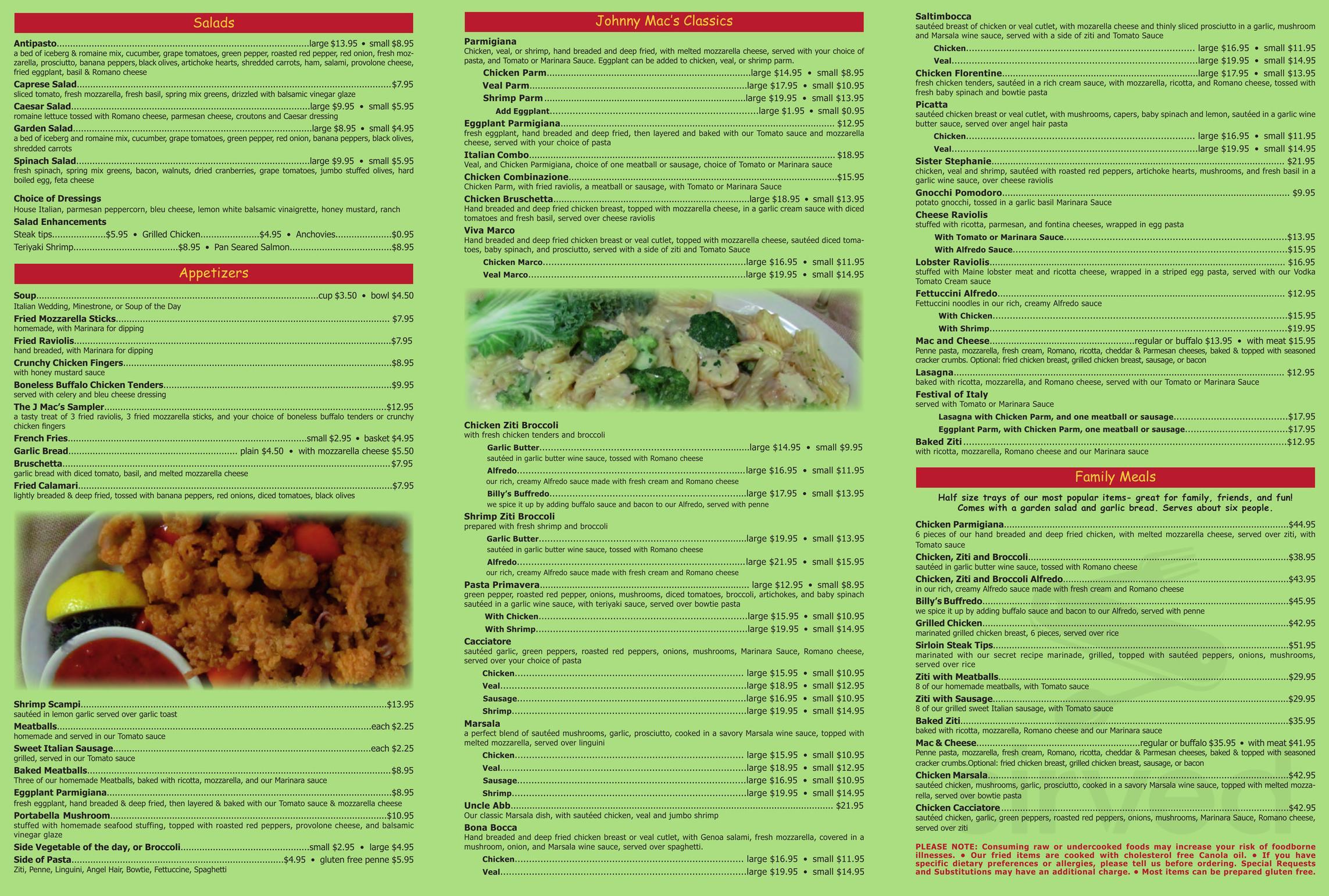 Johnny Macaroni's menu in East Bridgewater, Massachusetts, USA