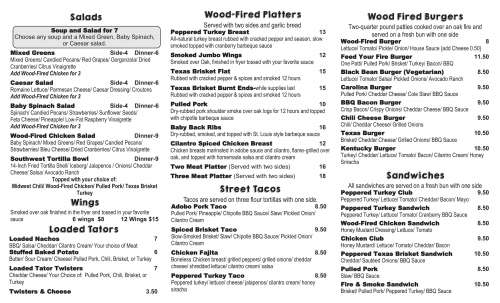 Fire-N-Smoke Wood Fired Kitchen menu in Troy, Illinois, USA