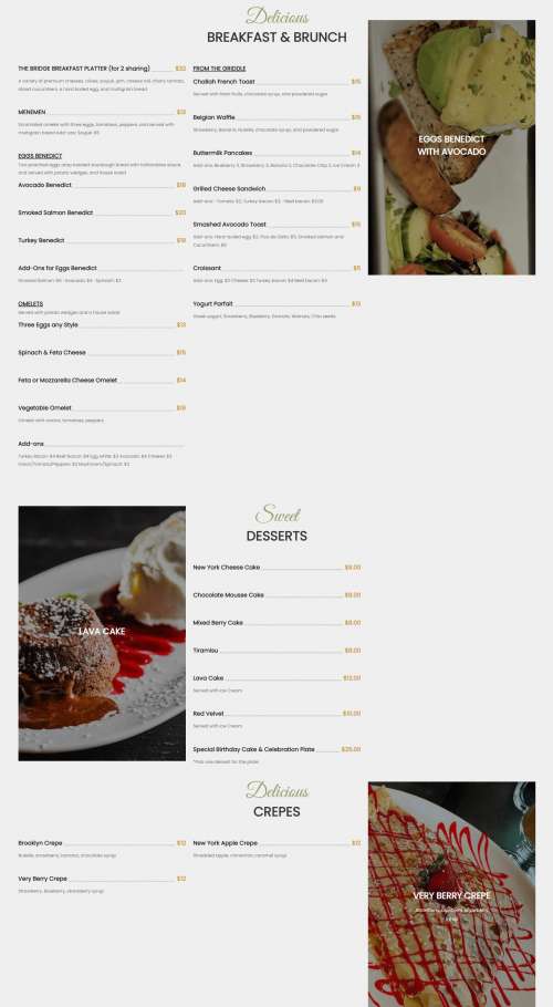 The Bridge Restaurant Winter Park menu in Winter Park, Florida, USA