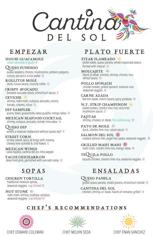 Cantina Del Sol menu in Tupelo, Mississippi, USA