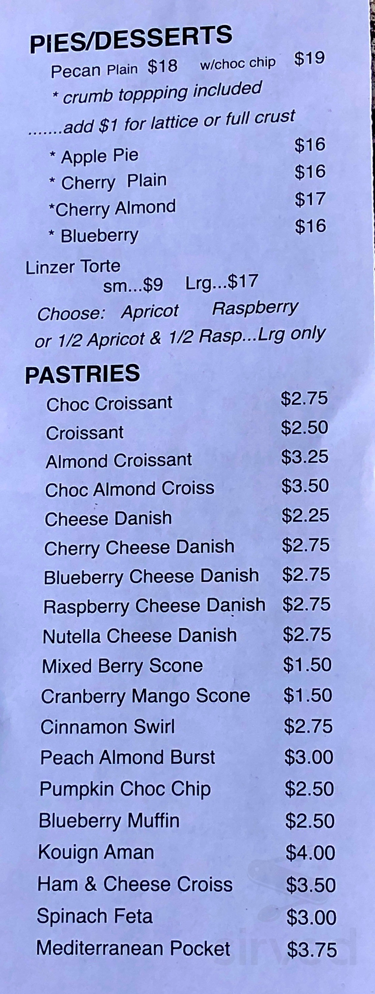 Menu for Bakers On Broad in Souderton, PA | Sirved