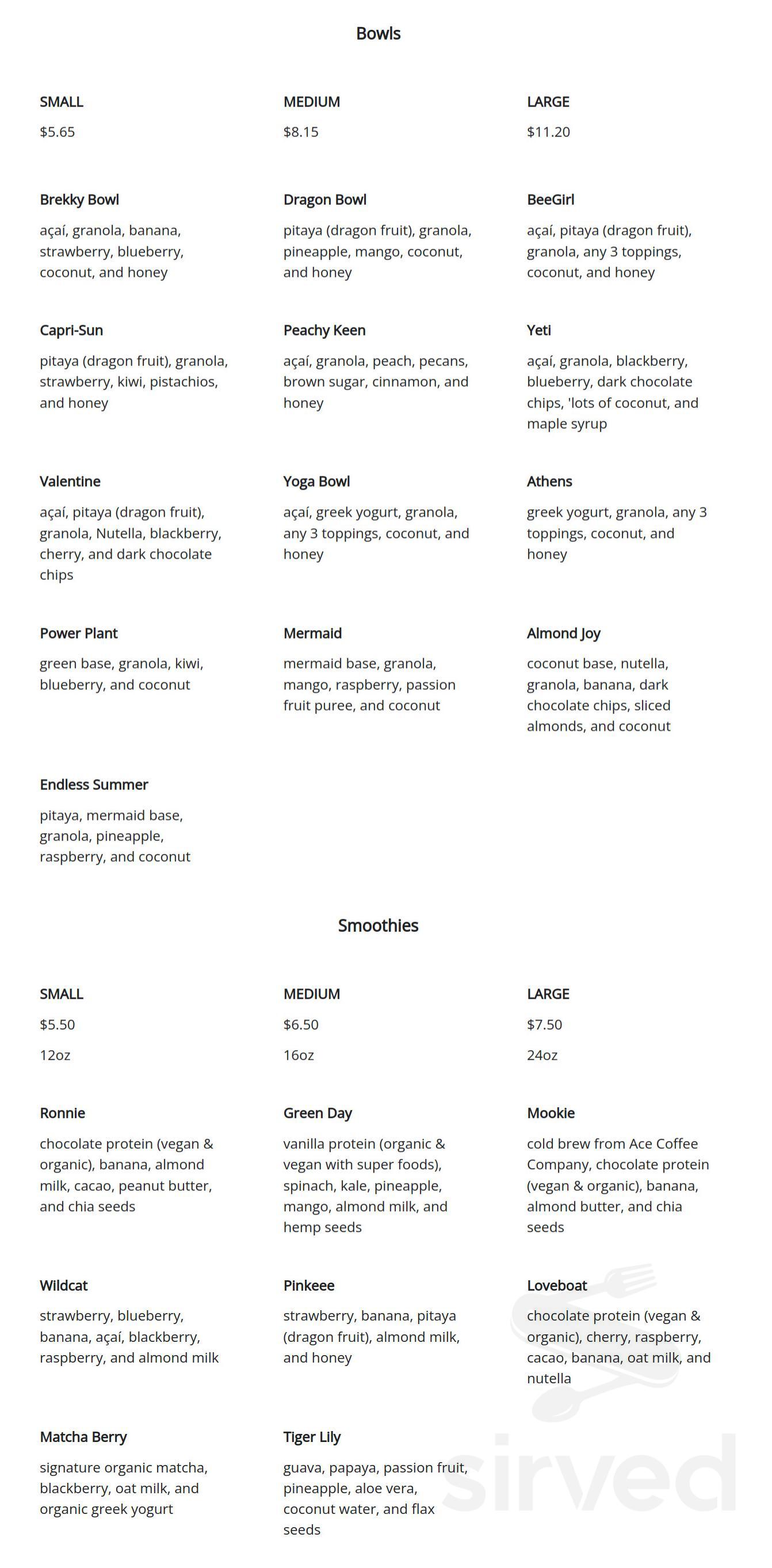 Brekky menu in Wading River, New York, USA