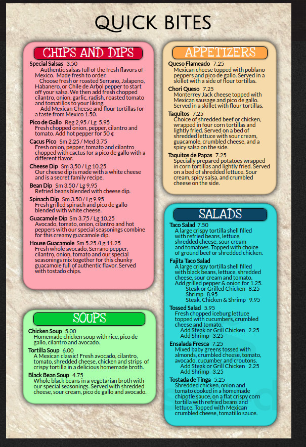 La Posada Mexican Grill menus in Talladega, Alabama, United States