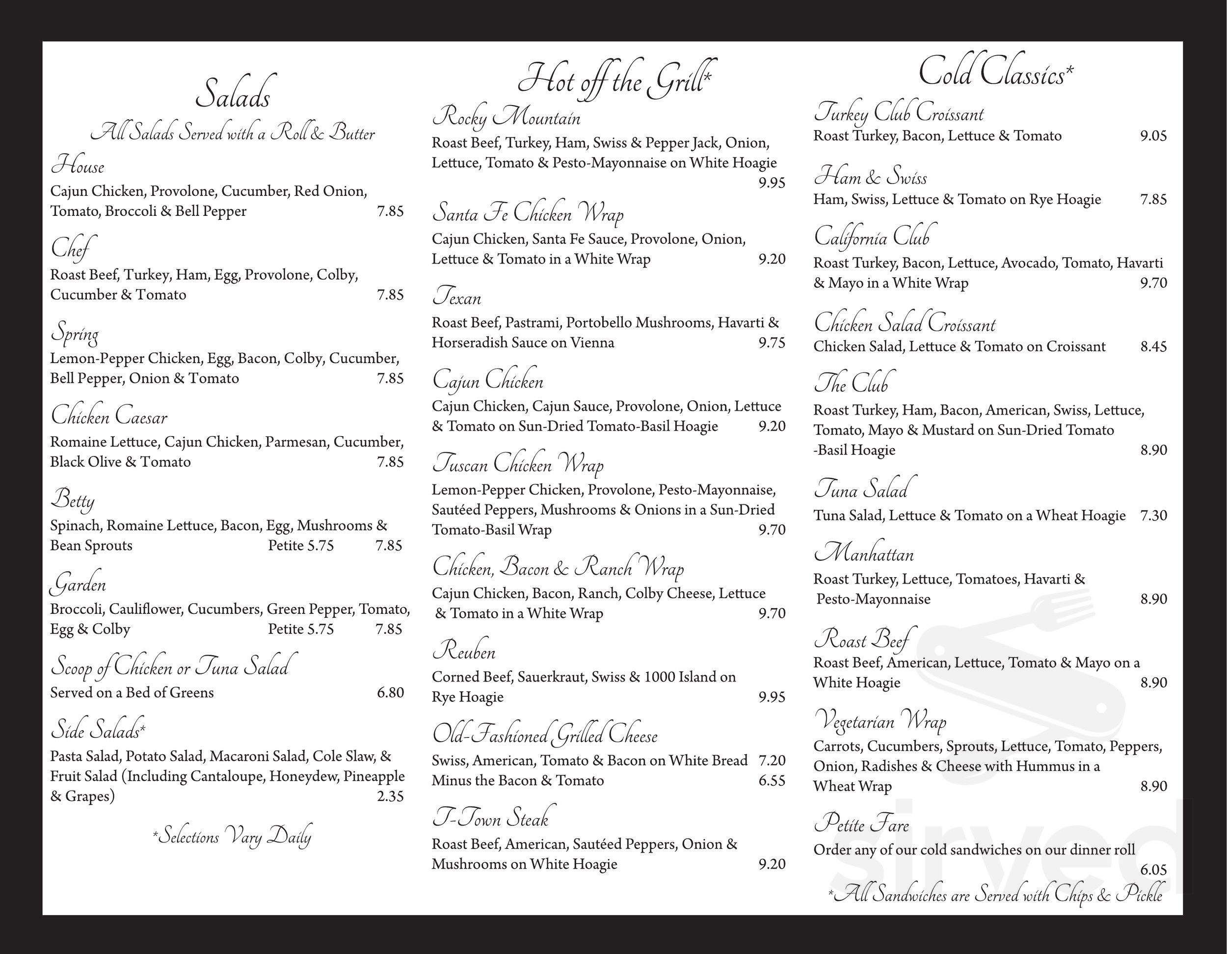 Michael's Cafe & Bakery menu in Toledo, Ohio, USA