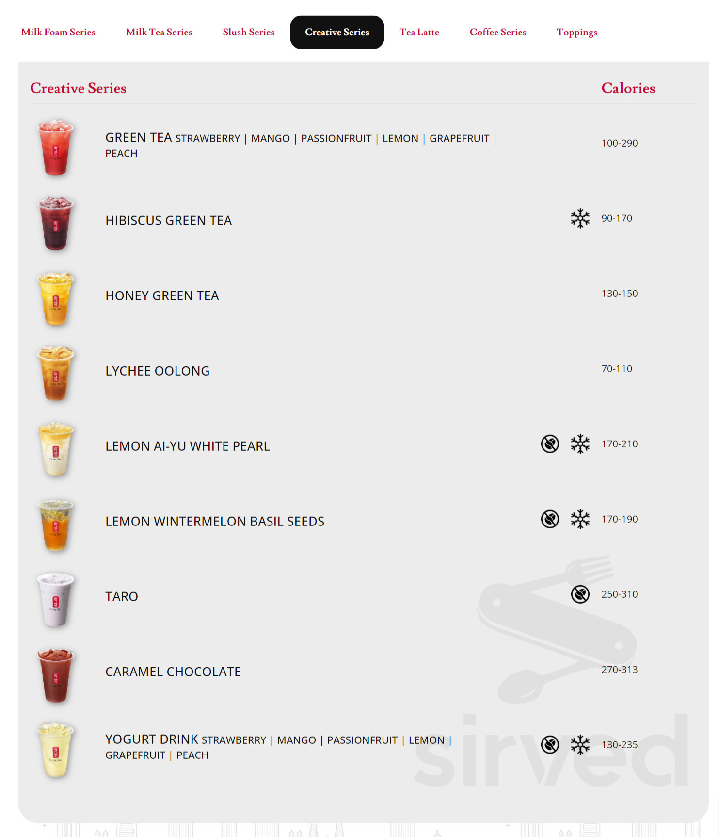 Gong Cha menu in Flushing, New York, USA