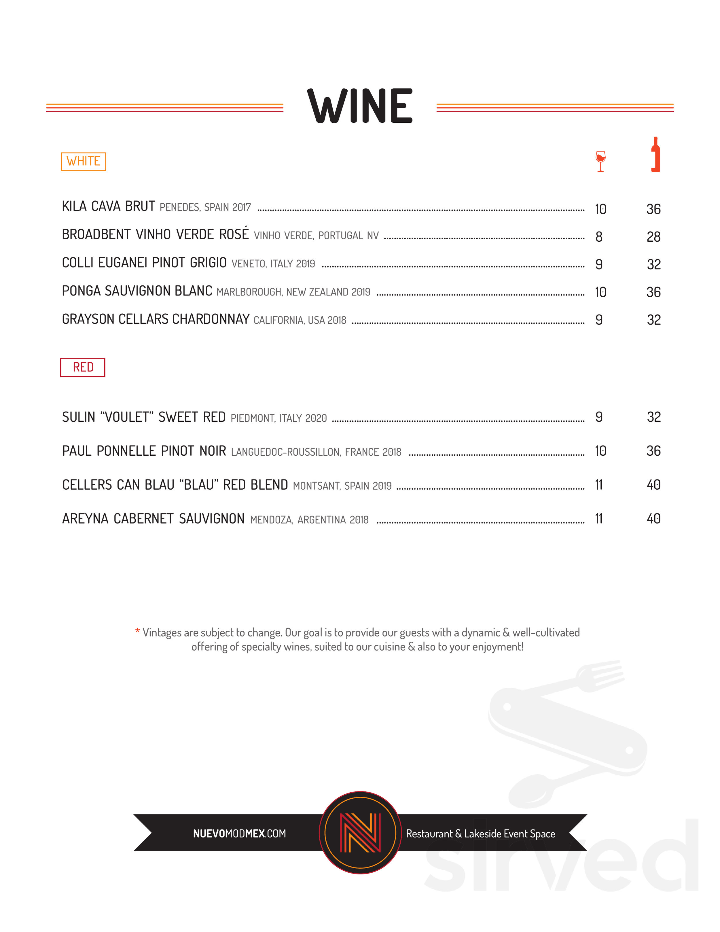 Menu for Nuevo Modern Mexican & Tequila Bar in Cleveland, OH | Sirved