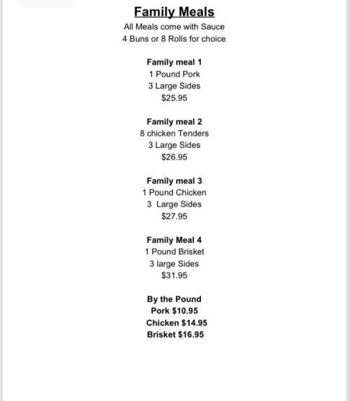 Big H BBQ menu in Rogersville, Tennessee, USA