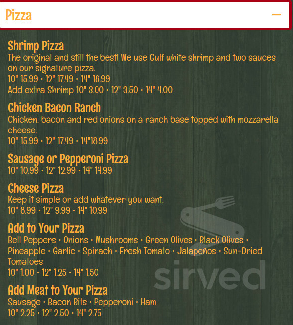 Two Lakes Supper Club menu in Almond, Wisconsin, USA