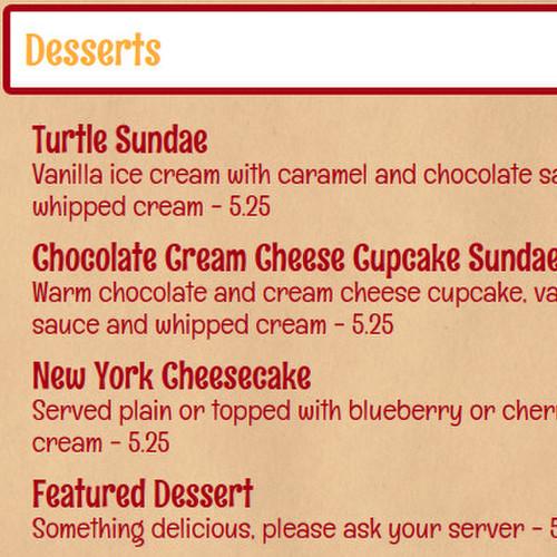 Two Lakes Supper Club menu in Almond, Wisconsin, USA