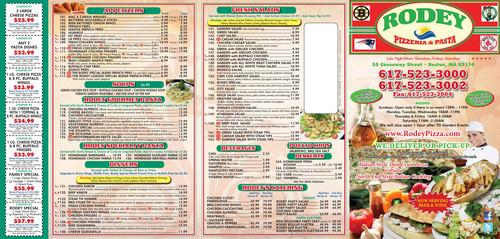 Boston Doner menu in Boston, Massachusetts, USA