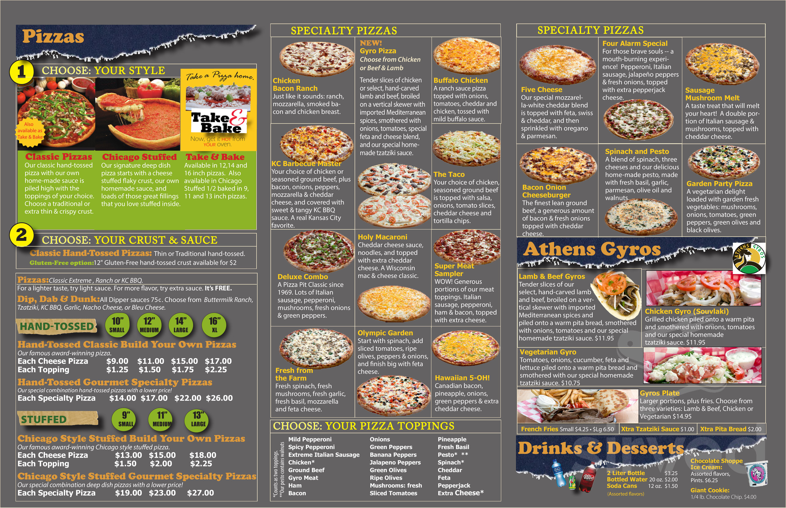 Pizza Extreme /Athens Gyros/ Extreme Wings menu in Madison, Wisconsin, USA