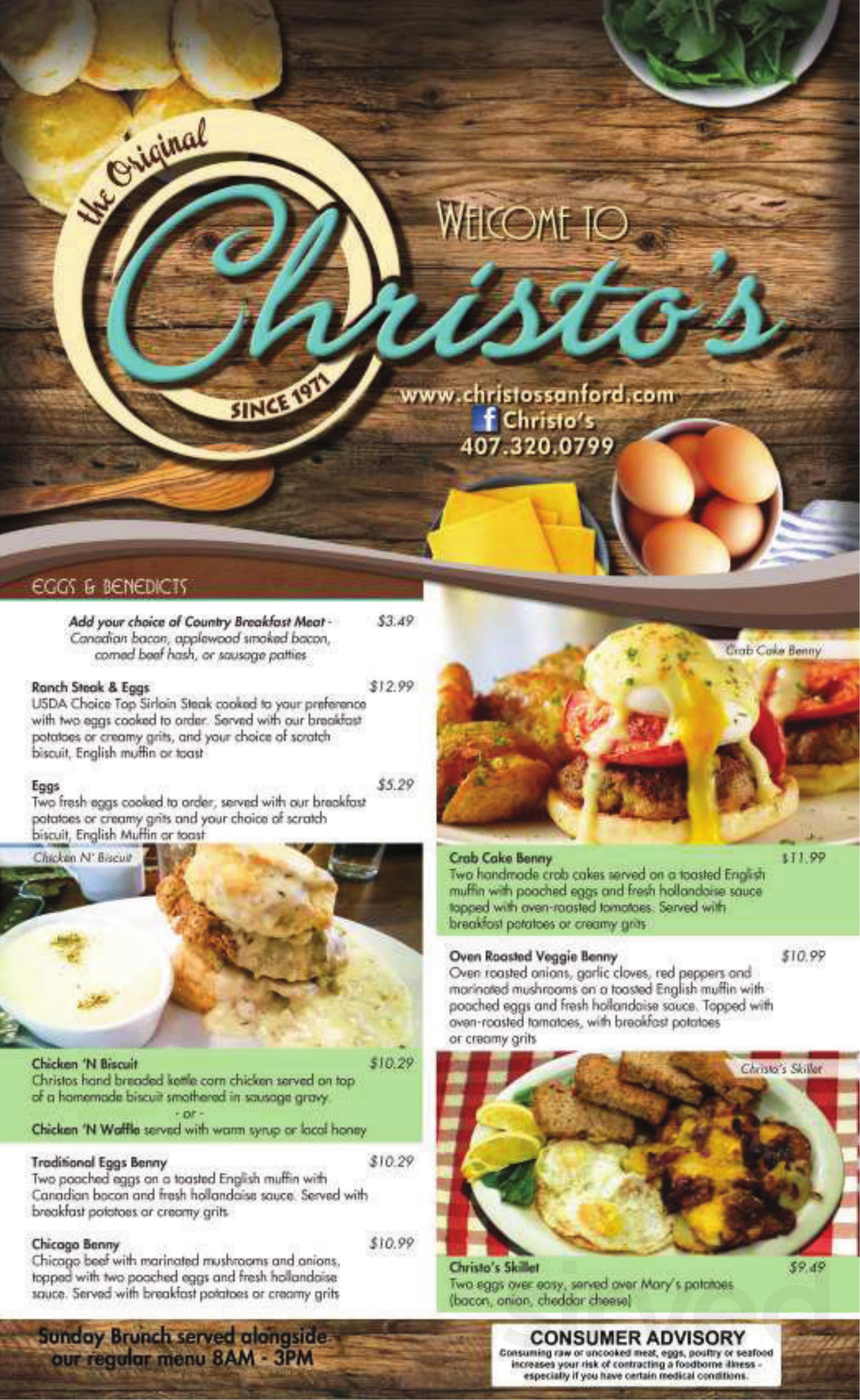 The Original Christo's menu in Sanford, Florida, USA
