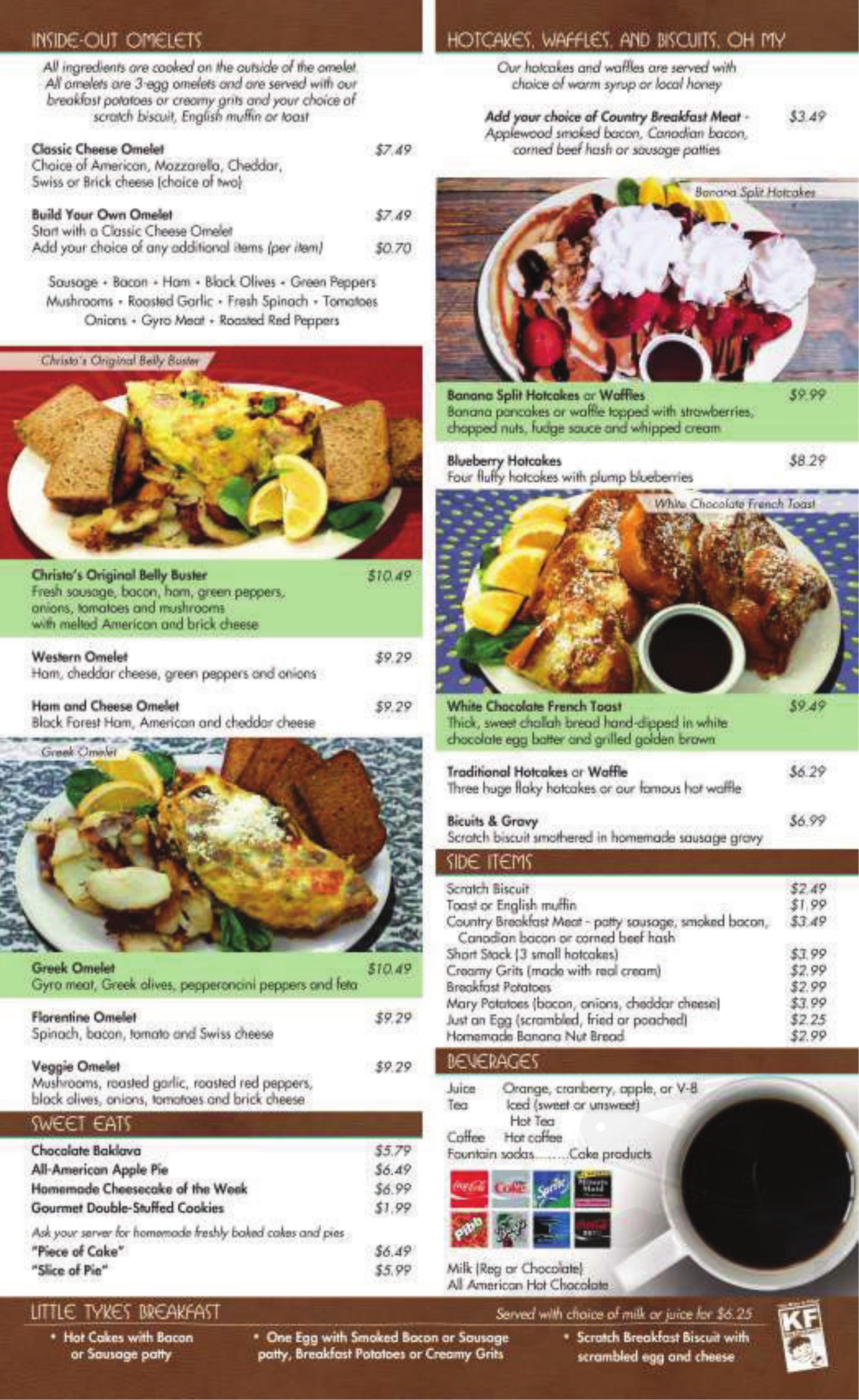 The Original Christo's menu in Sanford, Florida, USA