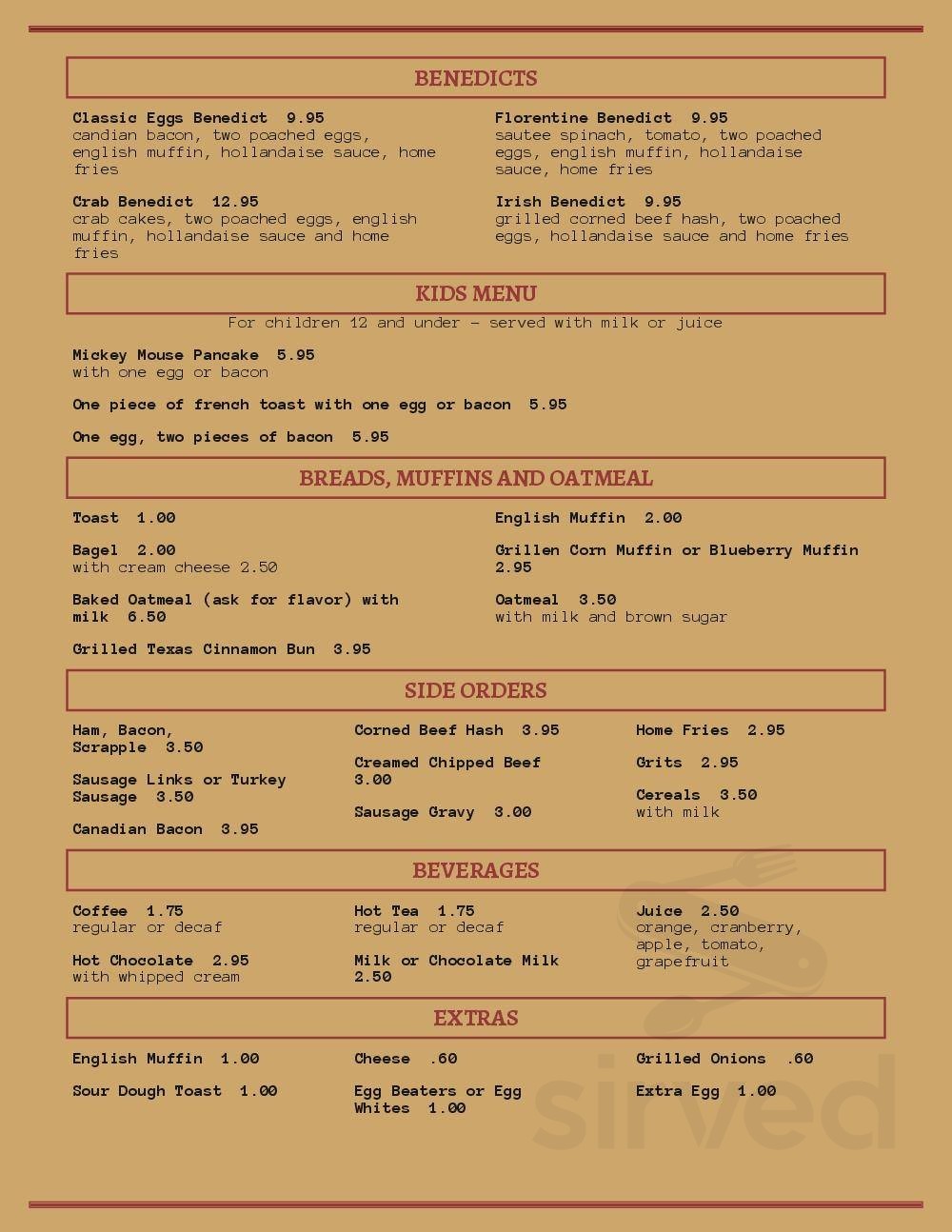 Summit Family Restaurant menu in Camp Hill, Pennsylvania, USA
