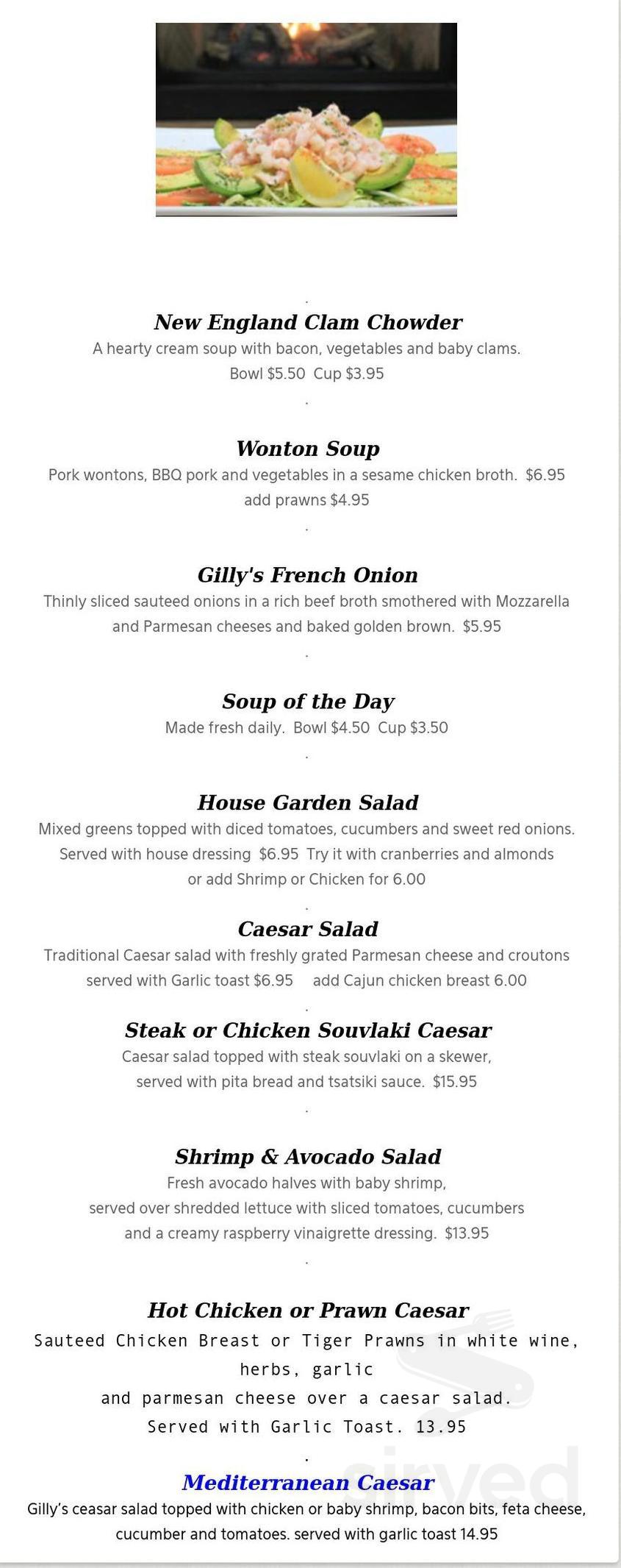 Gillnetter Pub menu in Port Coquitlam, British Columbia, Canada