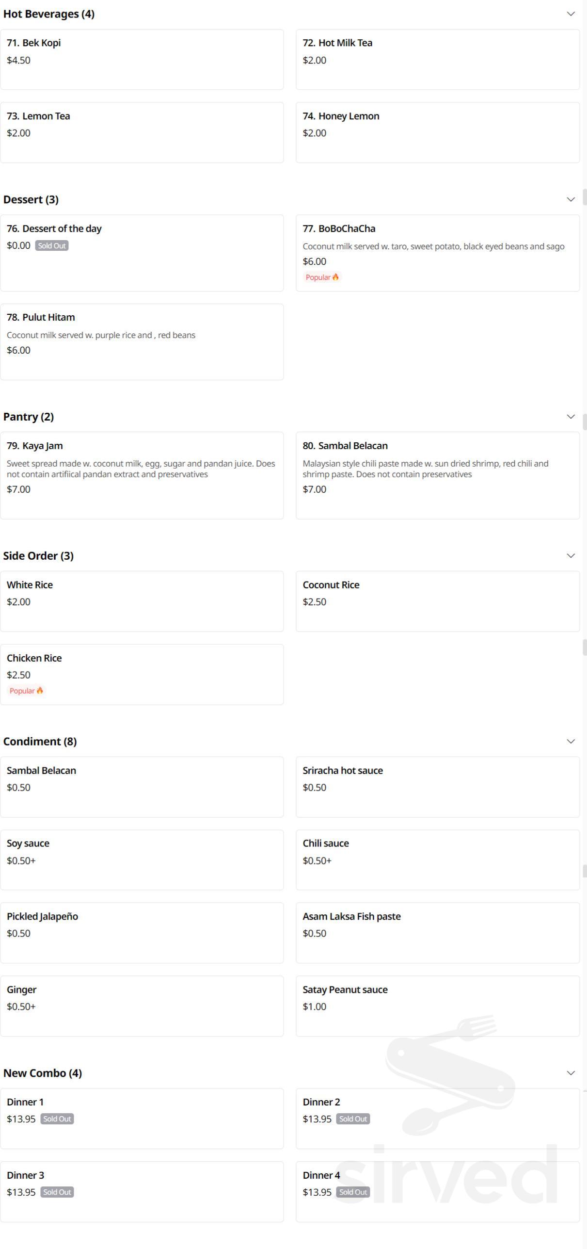 Little House Restoran menus in Brooklyn, New York, United States