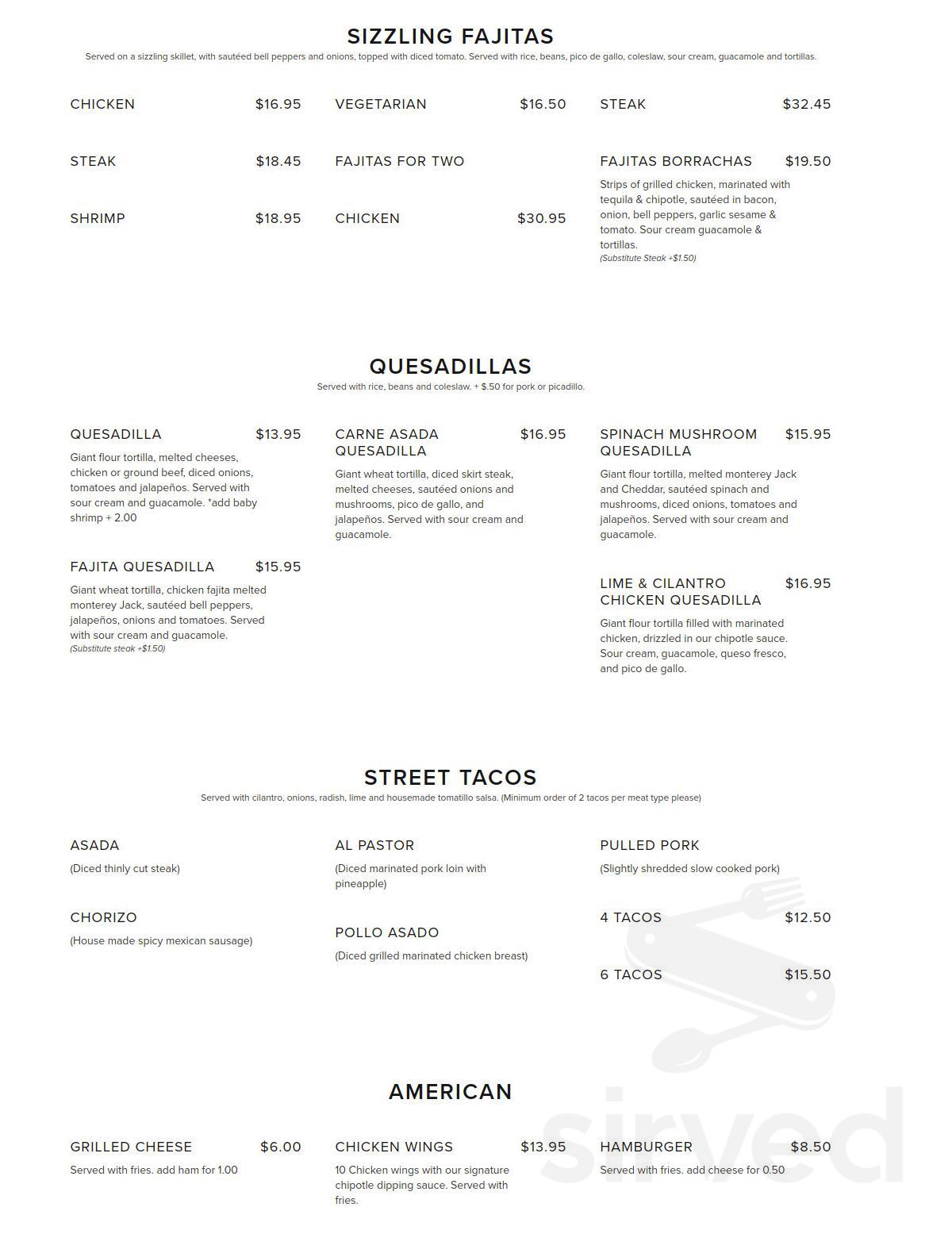 Mexico Magico Restaurant & Cantina menu in Tacoma, Washington, USA