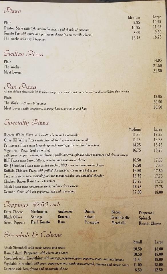 Borderline Cafe menu in Riegelsville, Pennsylvania, USA