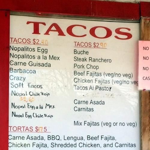 Alex's Tacos menu in Seguin, Texas, USA