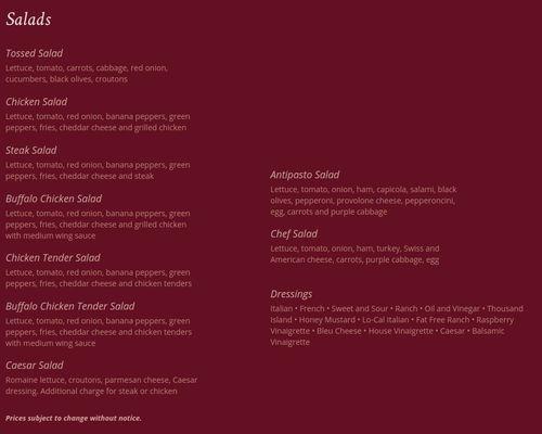 Monte Cello's Cranberry menu in Cranberry Twp, Pennsylvania, USA