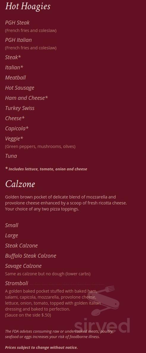 Monte Cello's Cranberry menus in Cranberry Twp, Pennsylvania, United States