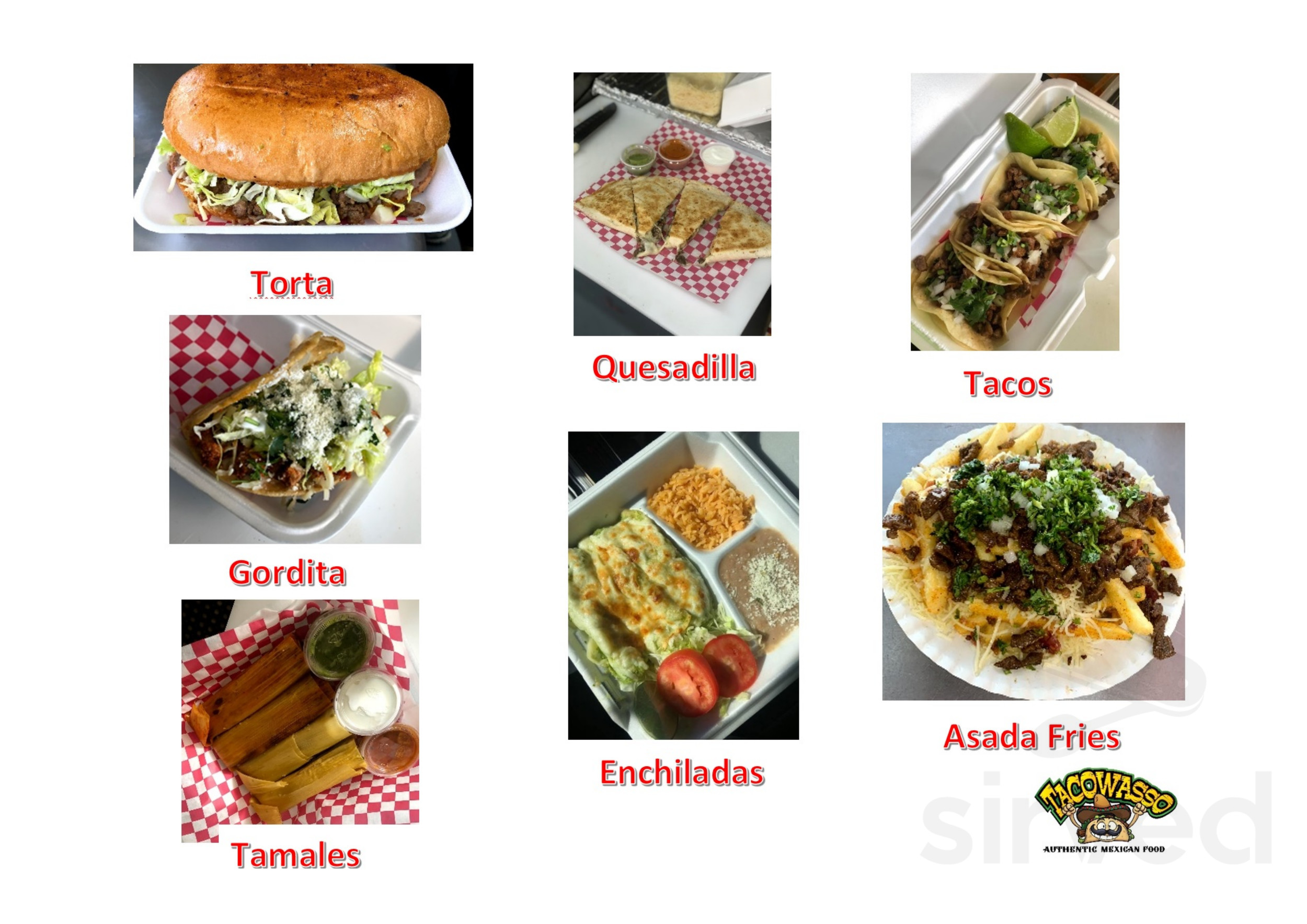 Tacowasso menu in Owasso, Oklahoma, USA