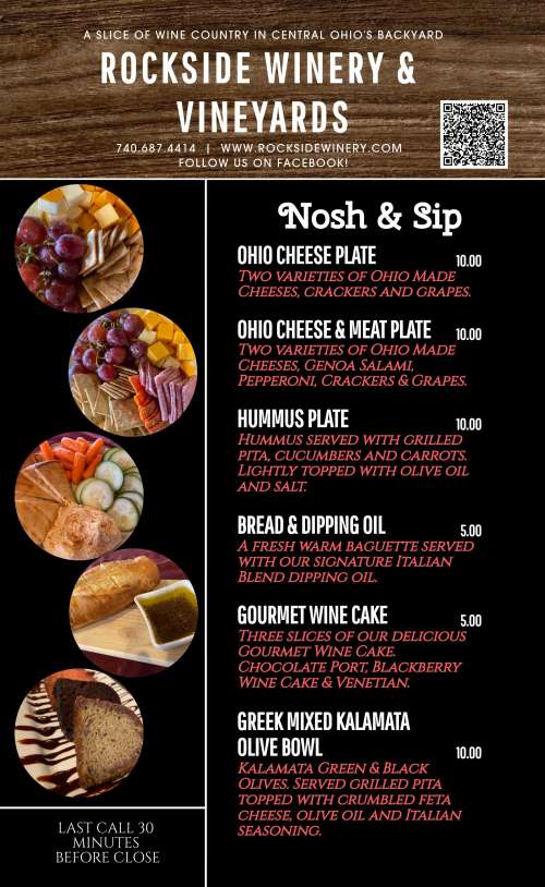 Rockside Winery and Vineyards menu in Lancaster, Ohio, USA