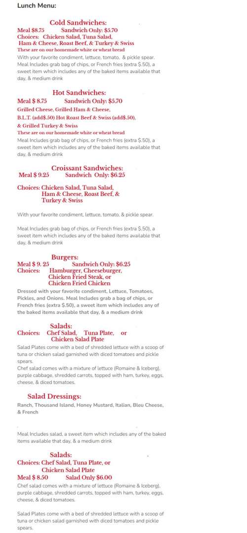 S & J Bakery menu in Corpus Christi, Texas, USA