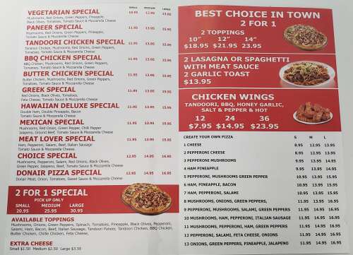 Choice Pizza menu in Chestermere, Alberta, Canada