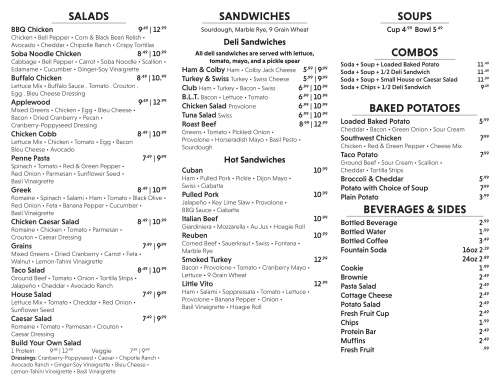 Cafe 251 menu in Indianapolis, Indiana, USA