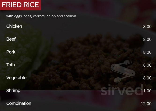 Double Happiness Chinese Restaurant menu in Wilmington, North Carolina, USA