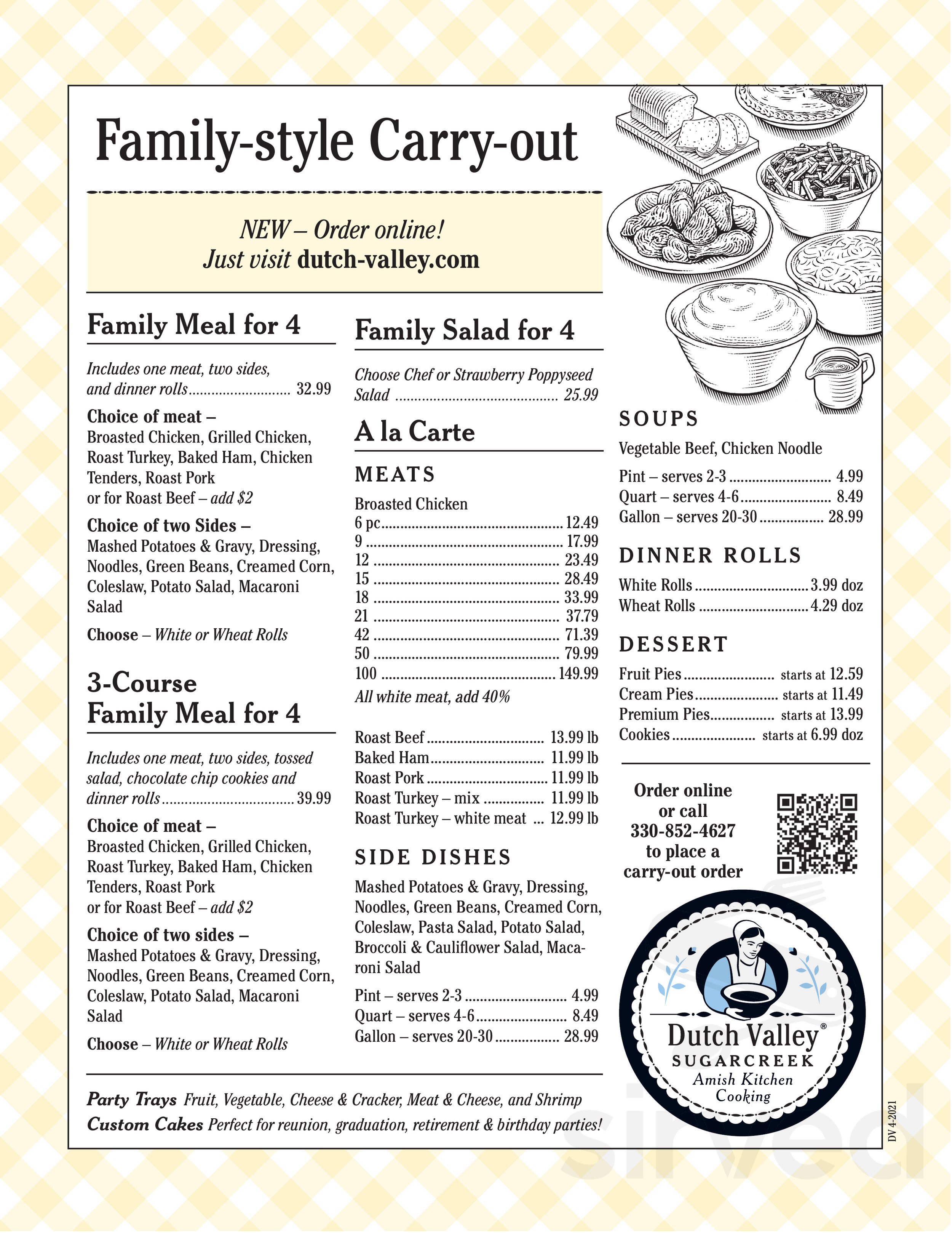 Der Dutchman menu in Walnut Creek, Ohio, USA