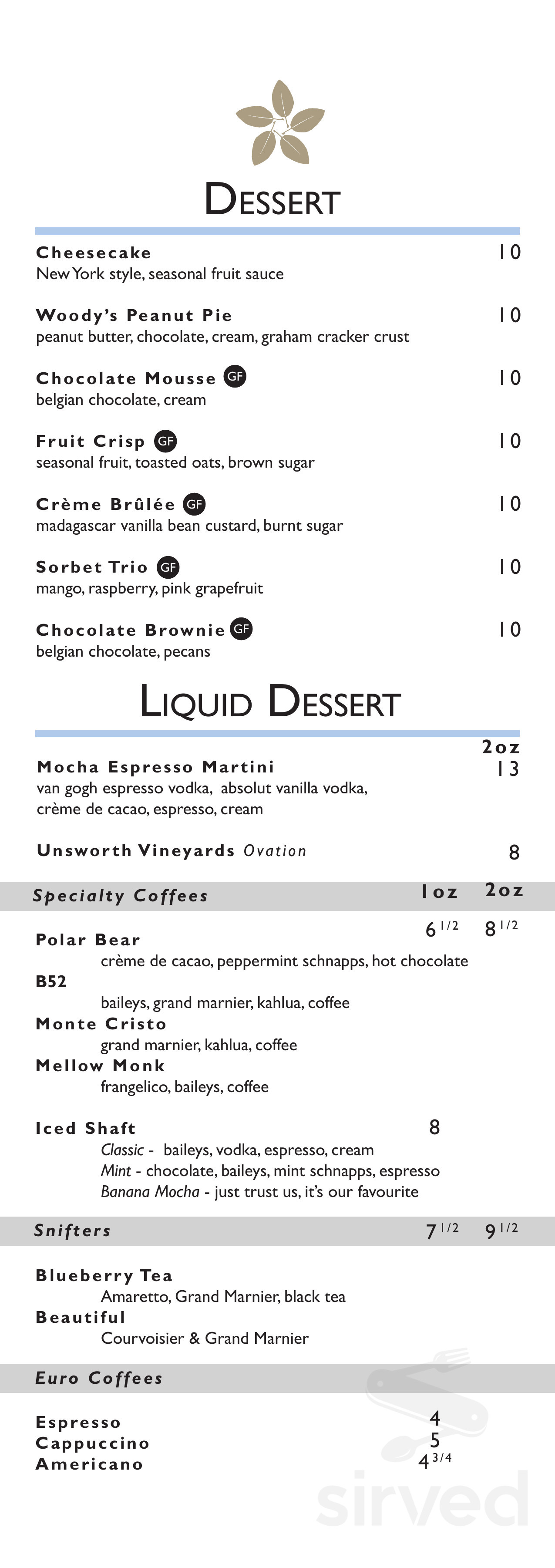 Menu for The Pub at Brentwood Bay Resort in Brentwood Bay, BC | Sirved