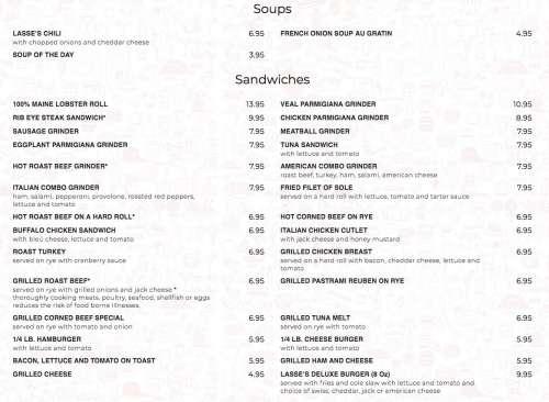 Lasse's Restaurant menu in Milford, Connecticut, USA
