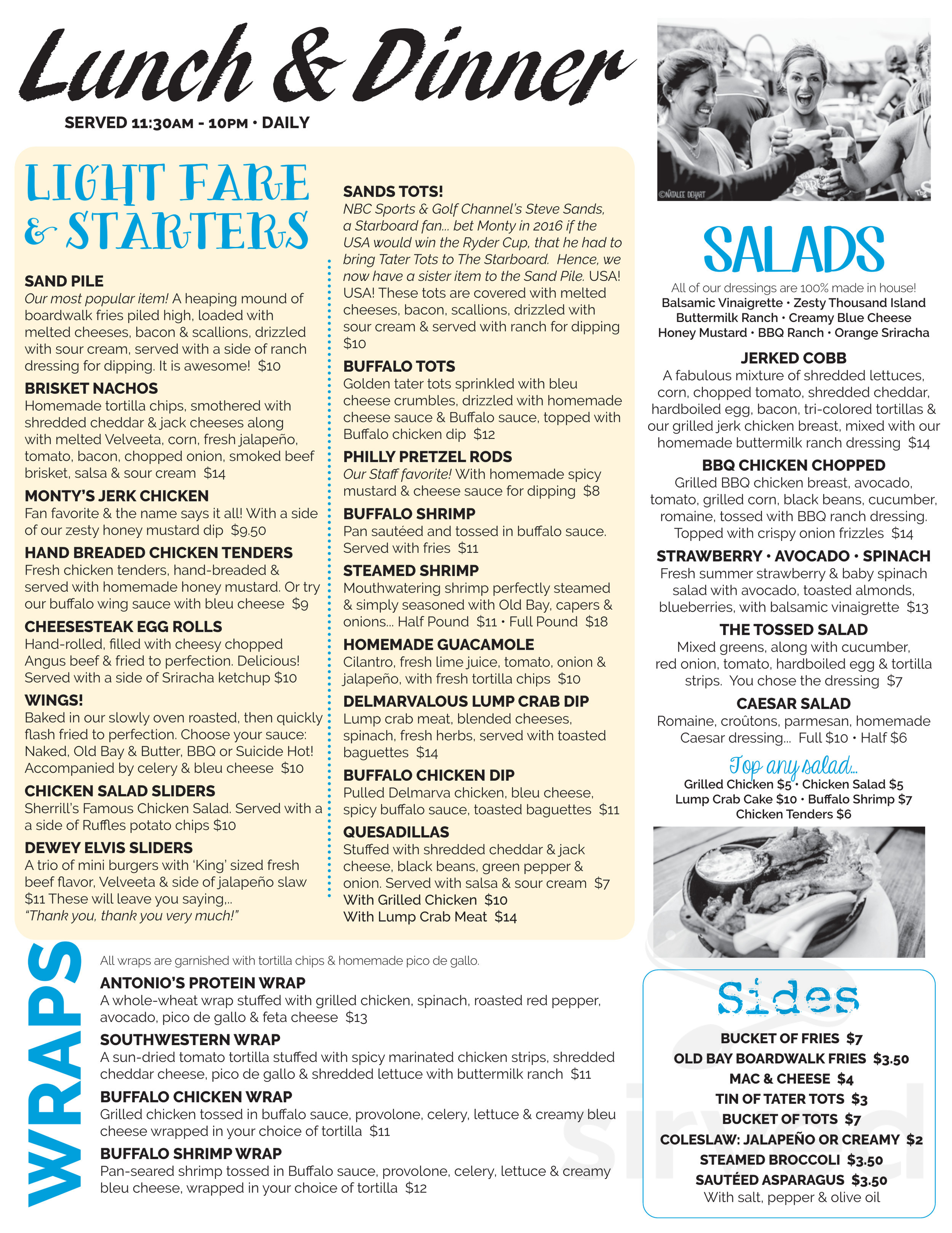 Menu for The Starboard in Dewey Beach, DE | Sirved
