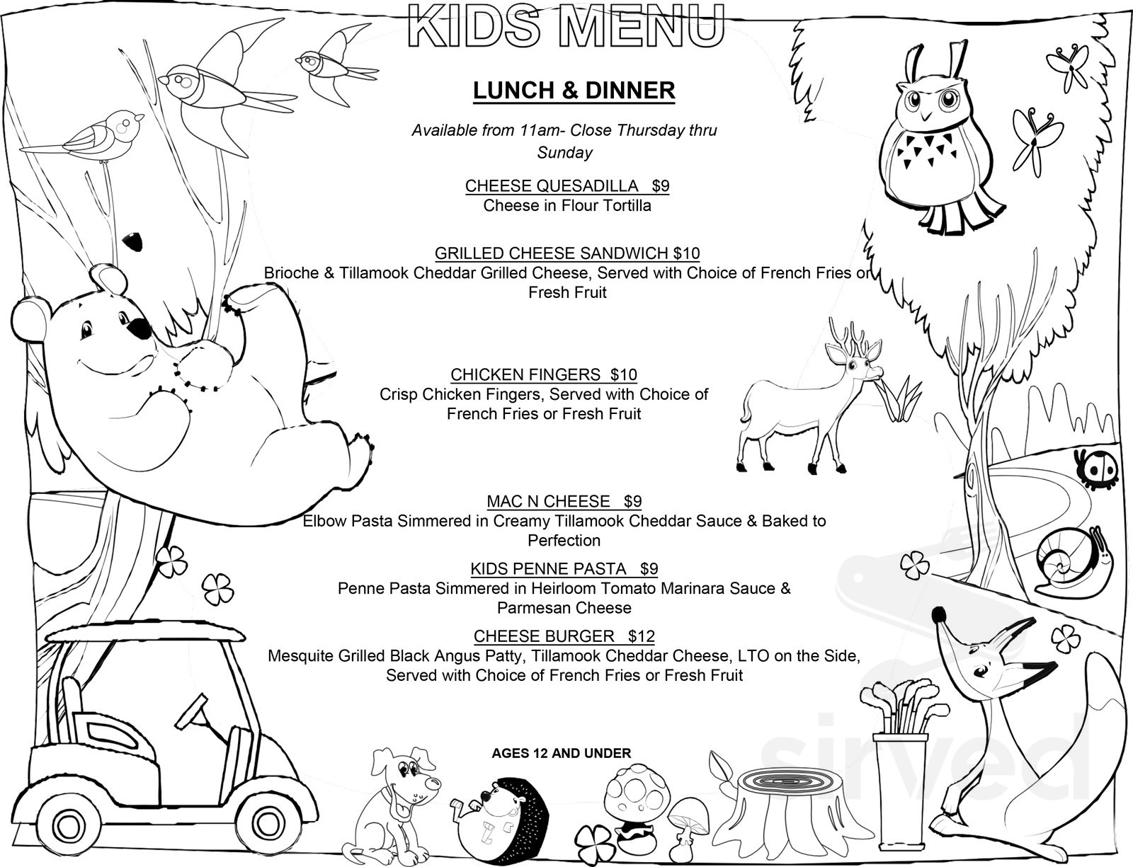 Menu for Trump National Golf Club Los Angeles in Rancho Palos Verdes ...
