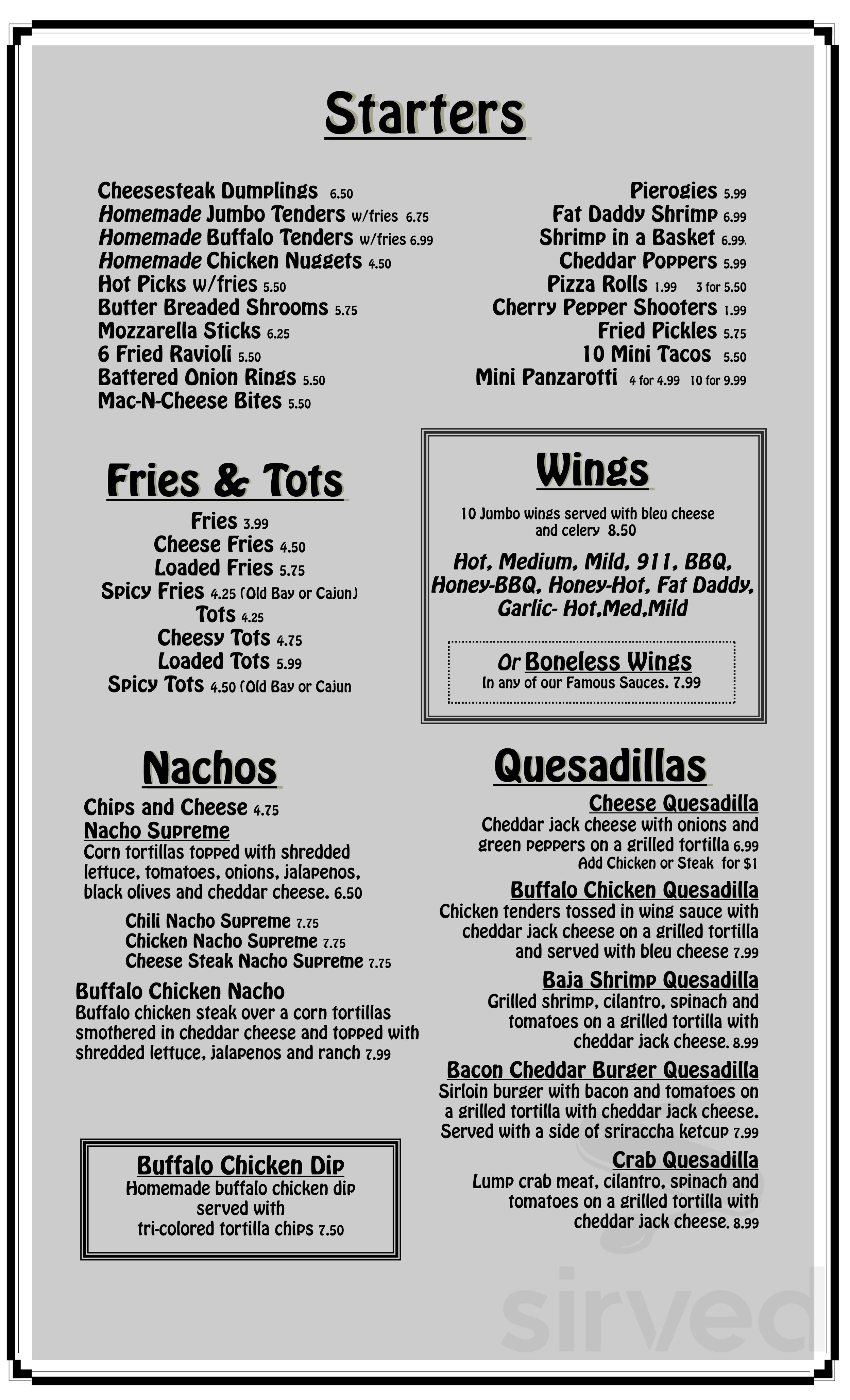 Dominic's Tavern menu in Bellmawr, New Jersey, USA