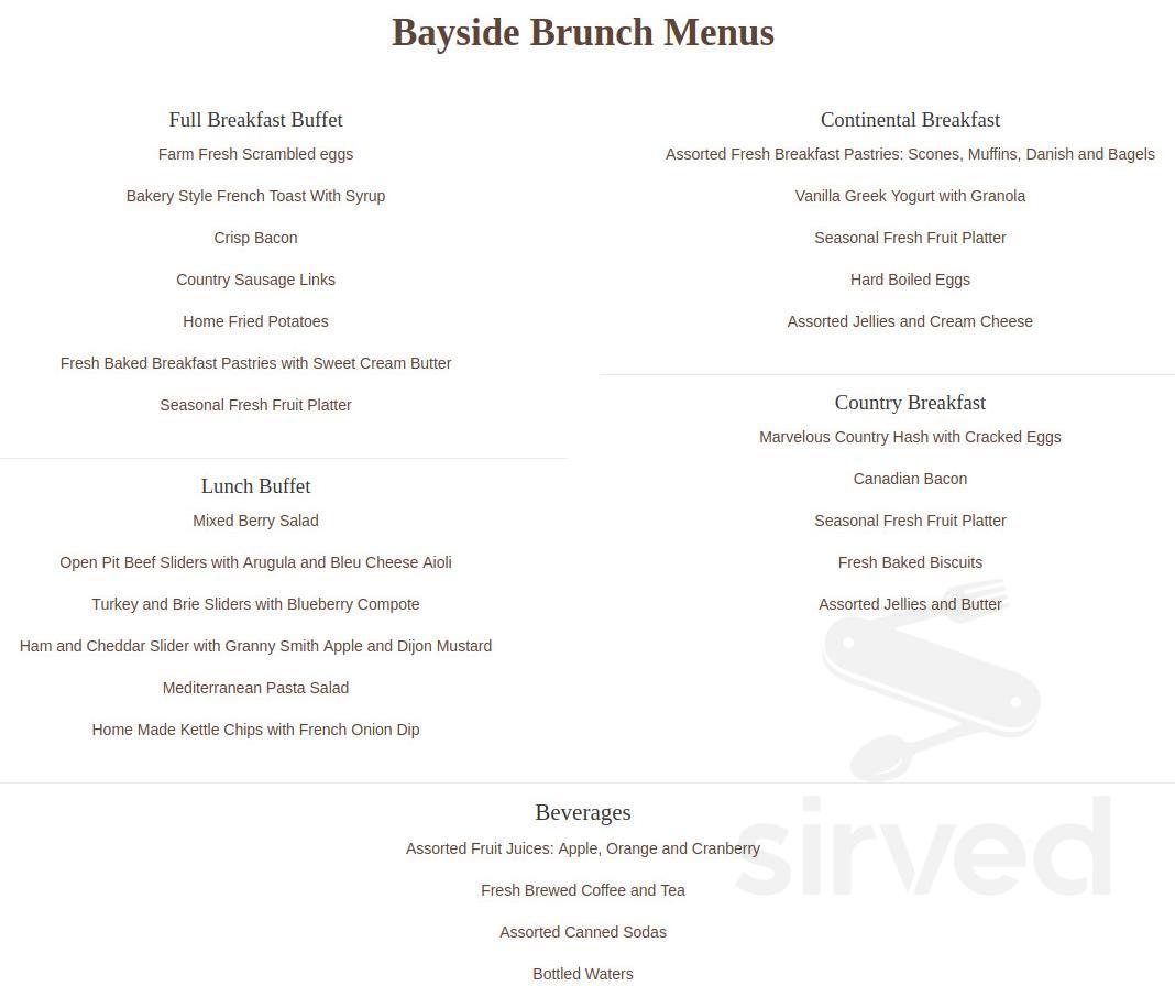 Bayside Bull menu in Edgewater, Maryland, USA