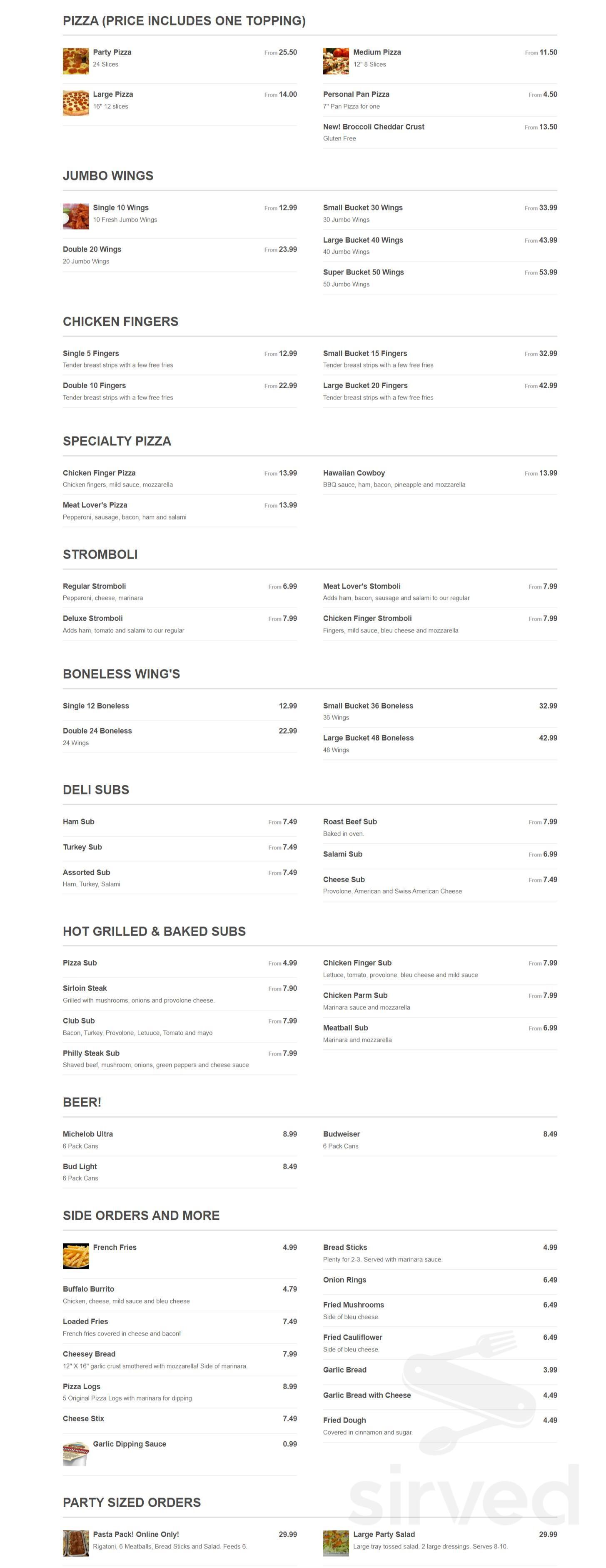 Honest John's Pizzeria Fairmount menu in Jamestown, New York, USA