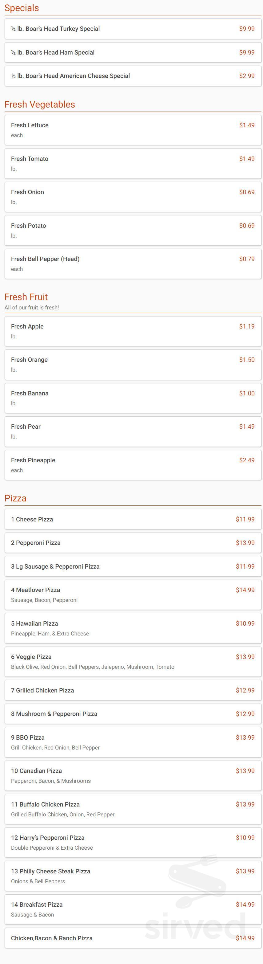 EZ Mart Owego menu in Owego, New York, USA