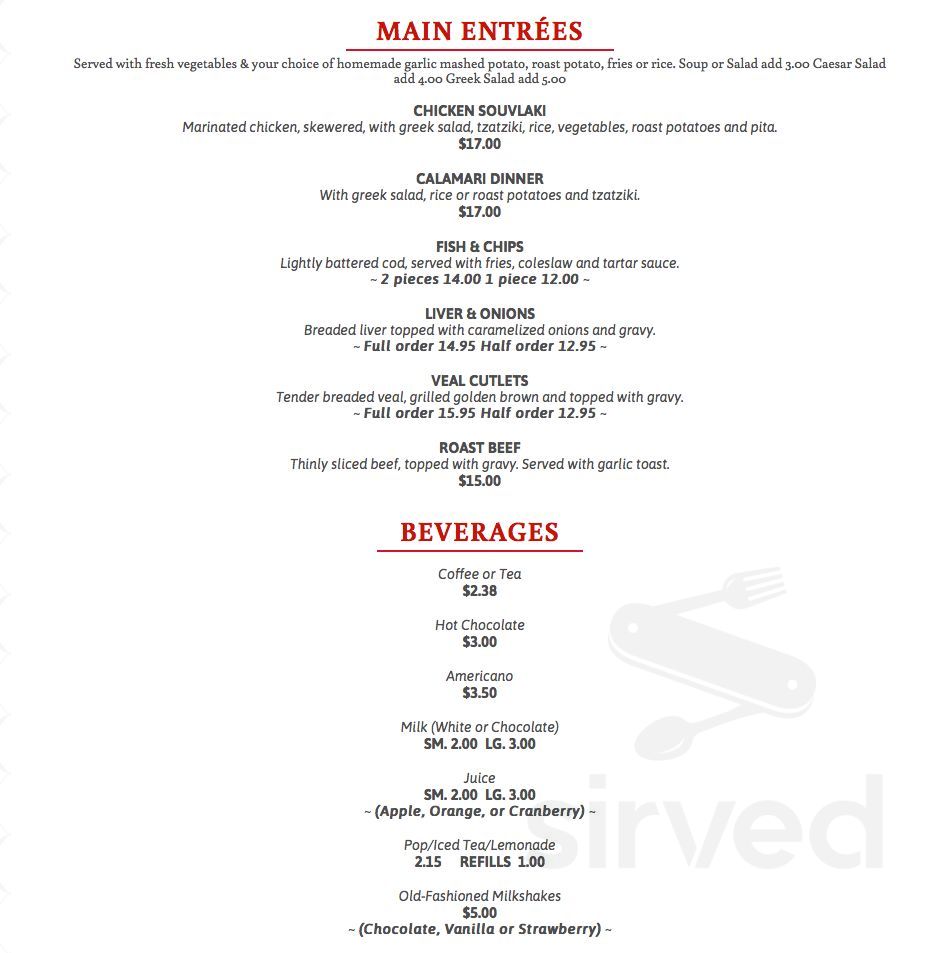 Second Home Cafe & Grill menu in Summerland, British Columbia, Canada