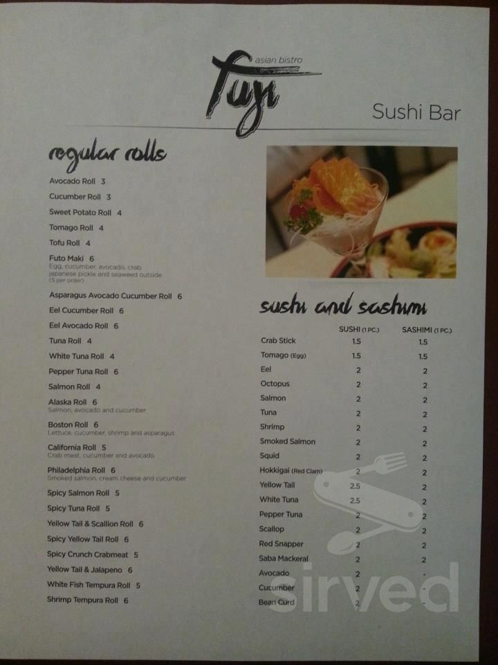 Menu - Pittston PA's Fuji Sushi | Sirved