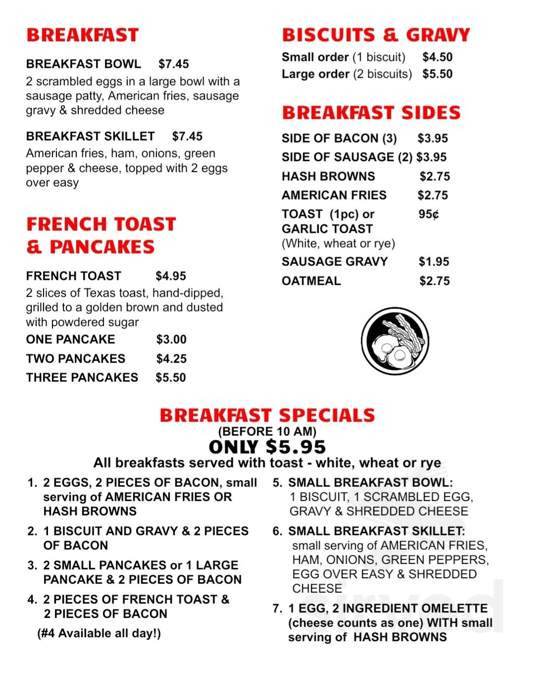 Menu - Trenton IL's Hank's Bowl Inc Lounge and Restaurant | Sirved