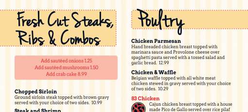 Menu for 83 Diner - York, PA | Sirved